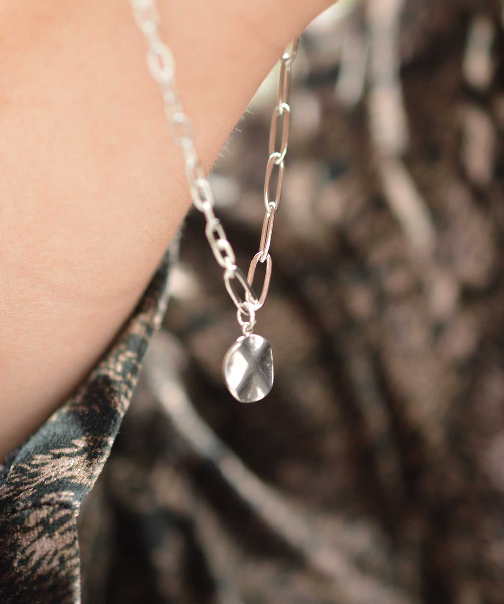 【Small Distorted Circle Combi Chain Bracelet】スモールディストーテッドサークル コンビチェーン ...